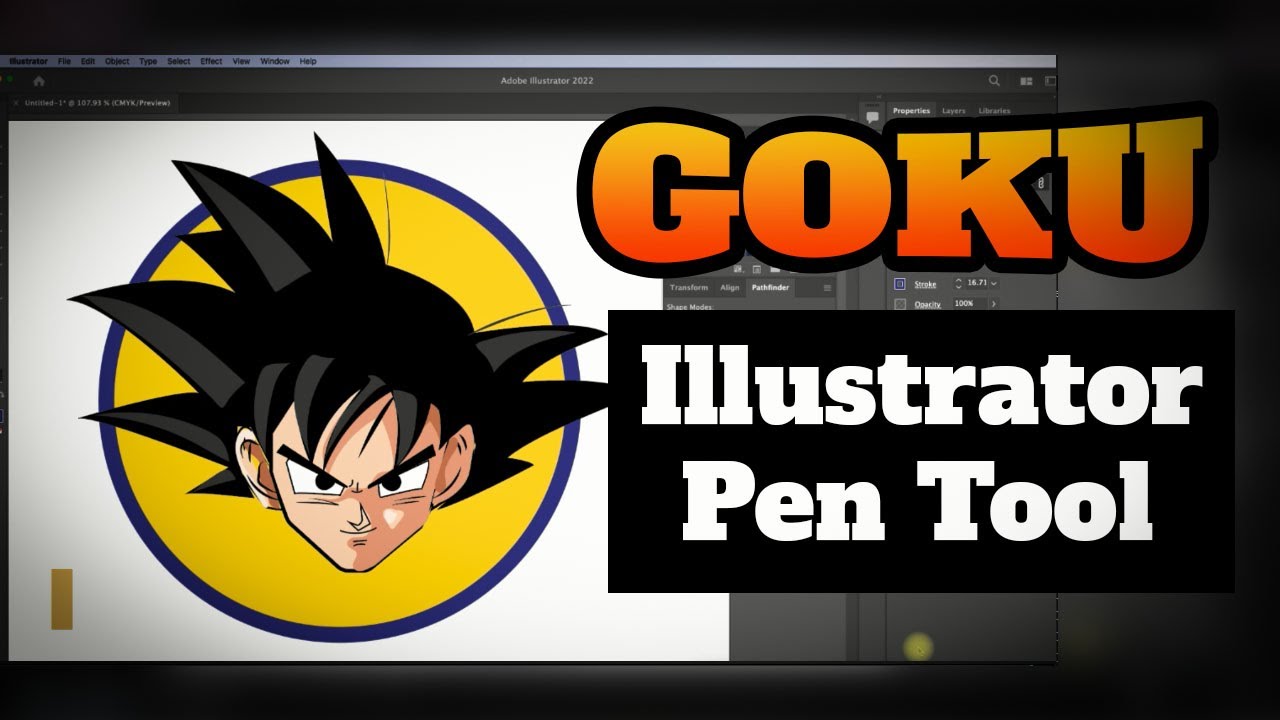 GOKU - Illustrator Pen Tool Tracing - YouTube