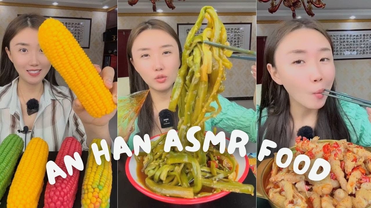 ASMR MUKBANG Eat Vegetables Spicy , Corn , Pickled chicken legs Yummy - YouTube