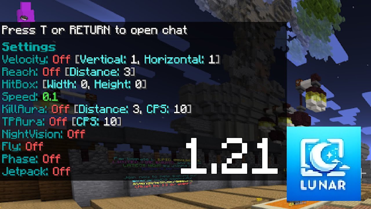 1.21 MCPE Hacked Client | Lunar Hacked Client For Mobile - YouTube