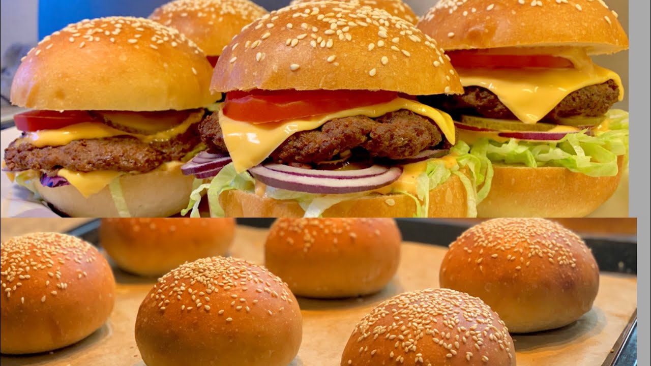 Hamburger_hướng dẫn cách làm bột bánh và 1 chiếc hambuger bò hoàn chỉnh ...