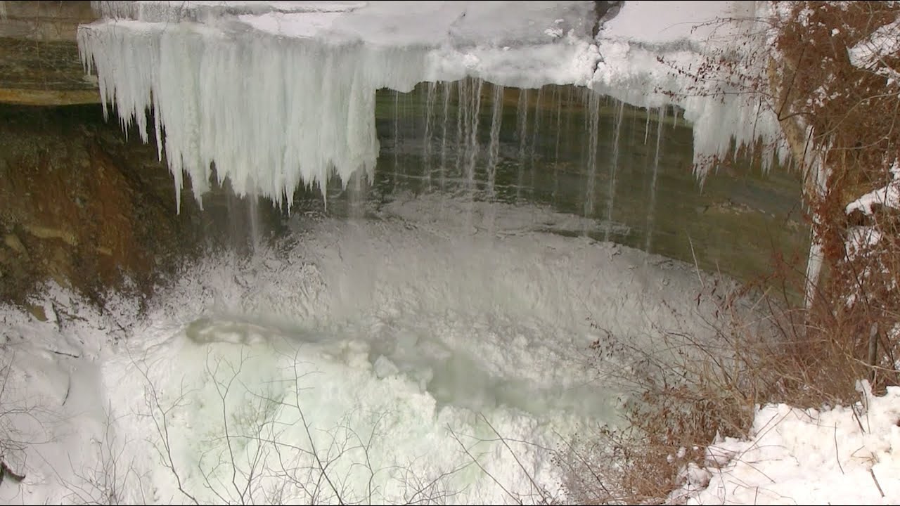 Frozen Waterfalls at Clifty Falls State Park (Madison, Indiana) - YouTube
