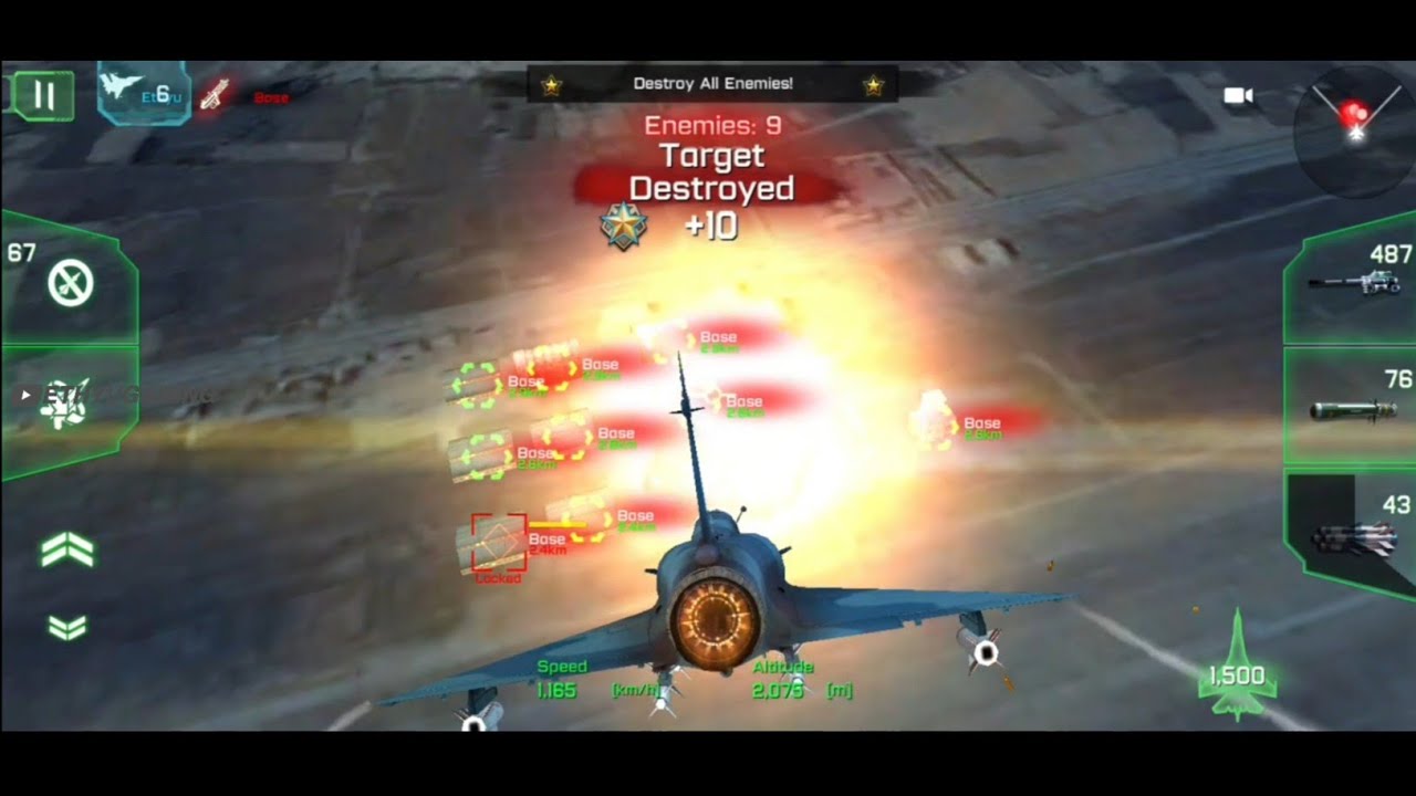 Ace Fighter Game Level - 4 | Air battle destroyed enemy's base | Jet ...