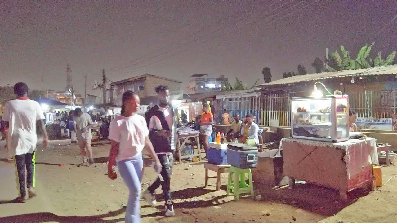 AMAZING NIGHTLIFE IN GHANA ACCRA NUNGUA AFRICAN WALK VIDEOS - YouTube