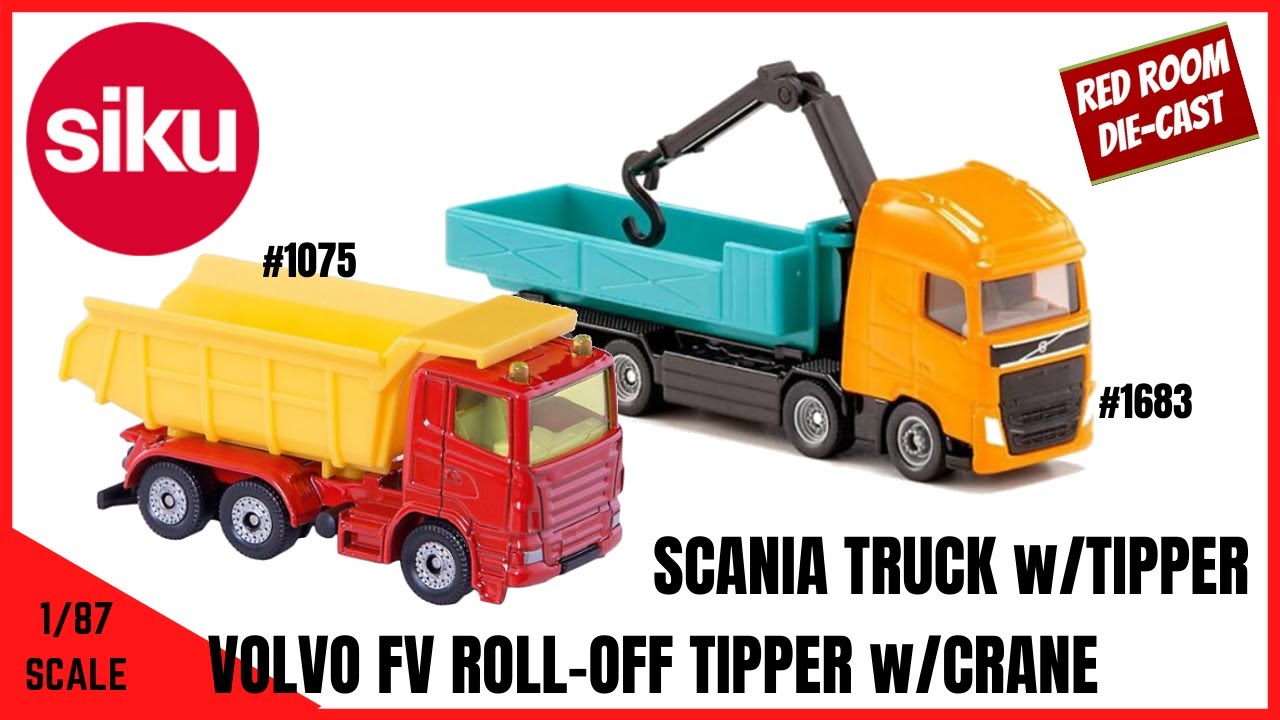 Volvo FV Roll-Off Tipper | Scania Tipper Truck - By Siku - [Showcase 1/ ...