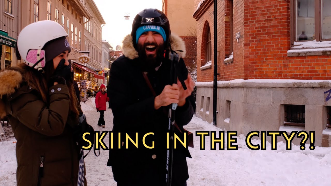 Orthodox Jewish family started skiing on the streets - YouTube