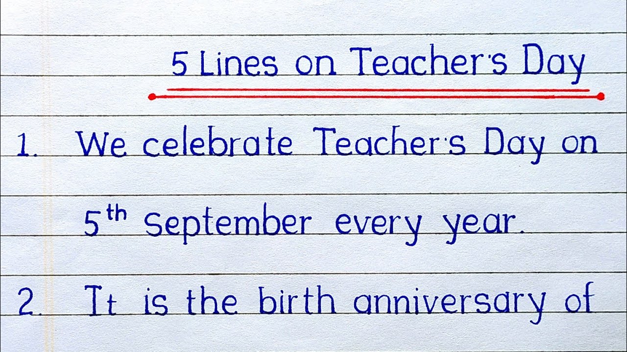 5 Lines Essay on Teachers Day in English Writing | 5 Lines on Teachers ...