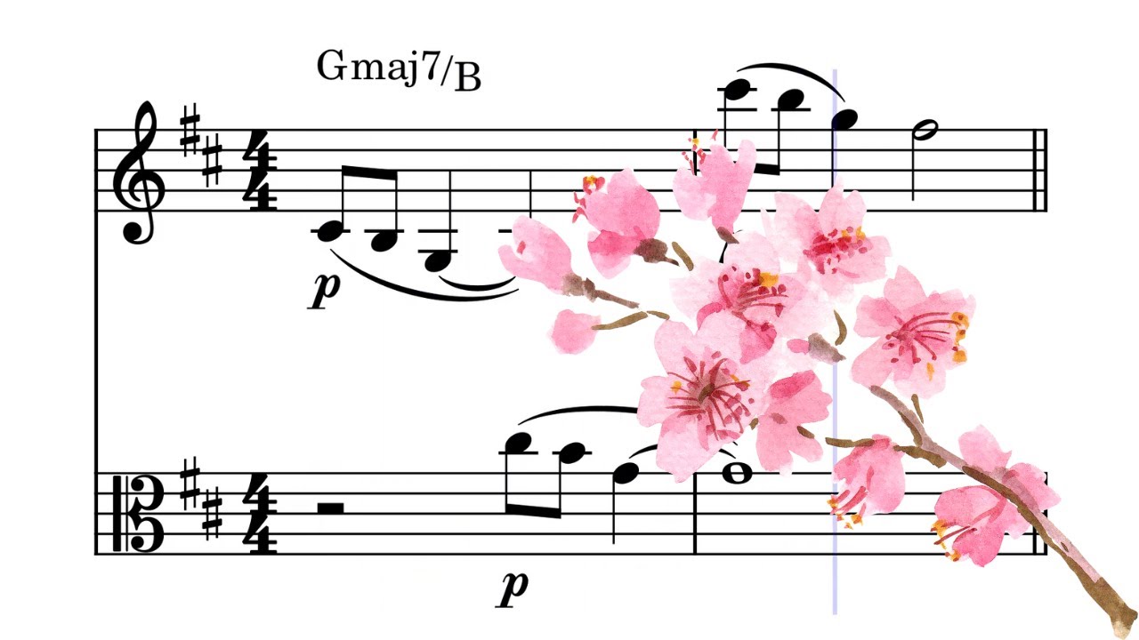 Sakura Sakura (Cherry Blossoms) VIOLIN & VIOLA DUET Sheet Music - YouTube
