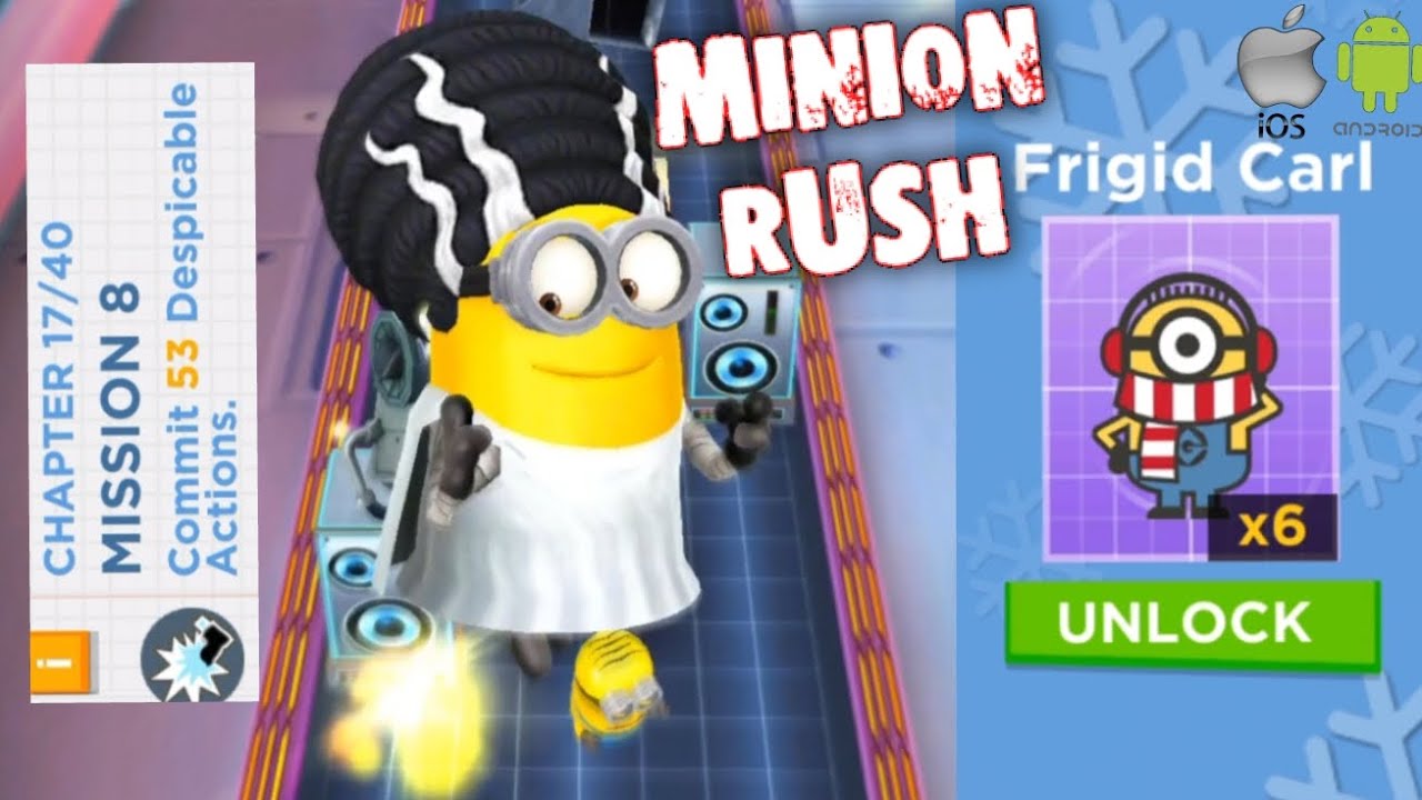 Minion Rush android game. Commit 53 Despicable Actions. Unlock Frigid ...