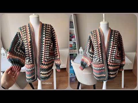 Part 2 / Tığ işi Kolay Altıgen Hırka Yapımı / Hexagon Cardigan / ÖRGÜ HIRKA MODELLERİ 