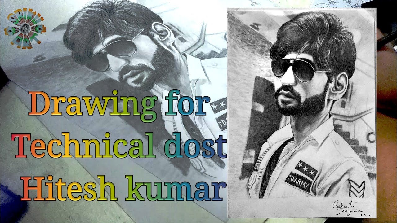 Drawing for Hitesh Kumar |Technical Dost | Step By Step - YouTube
