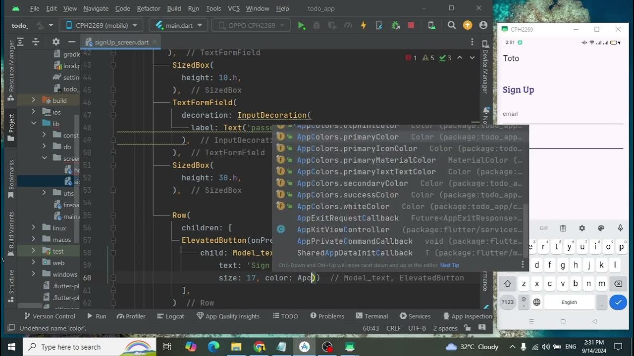 Flutter Todo App Firebase 🔥Sign Up || Todo App Flutter Firebase ||2024 ...