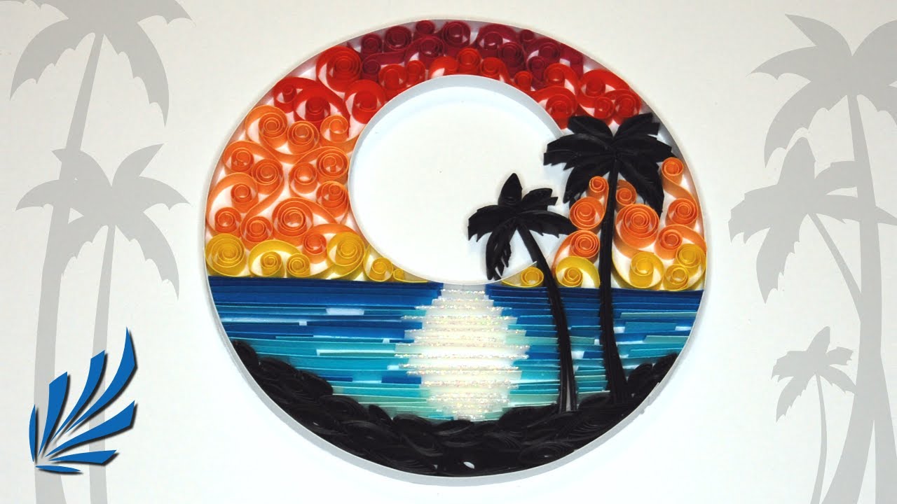 QUILLING: How to Quill a Letter O, Beach Sunset Design - YouTube