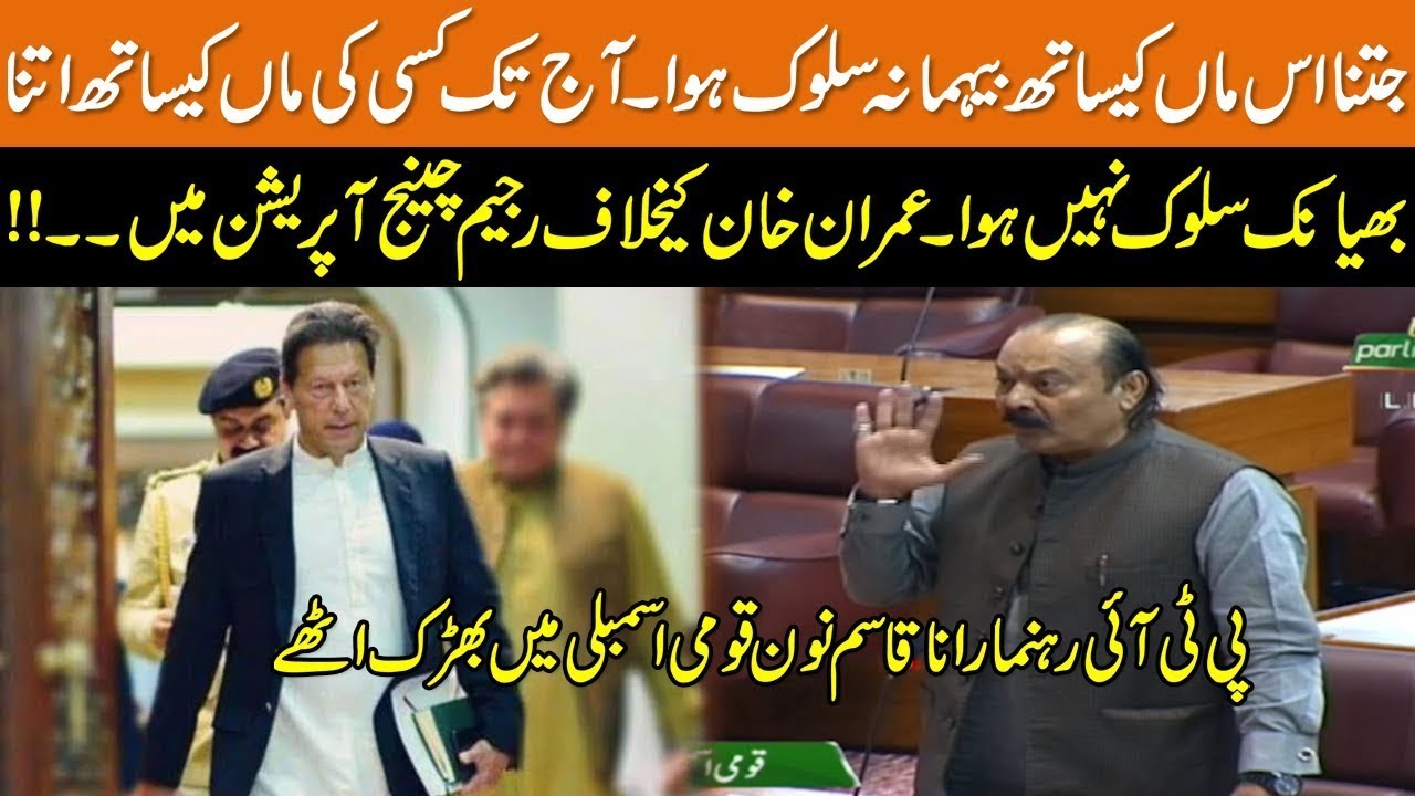 PTI Leader Rana Qasim Noon's Blasting Speech in National Assembly - YouTube