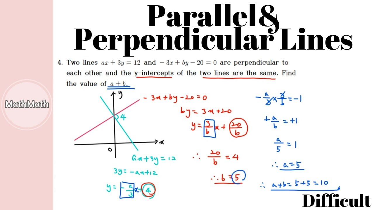 Linear - HOW TO: Parallel and Perpendicular Lines (Difficult Level ...