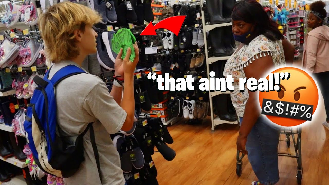 Buying Things with Obviously Fake Money! - YouTube