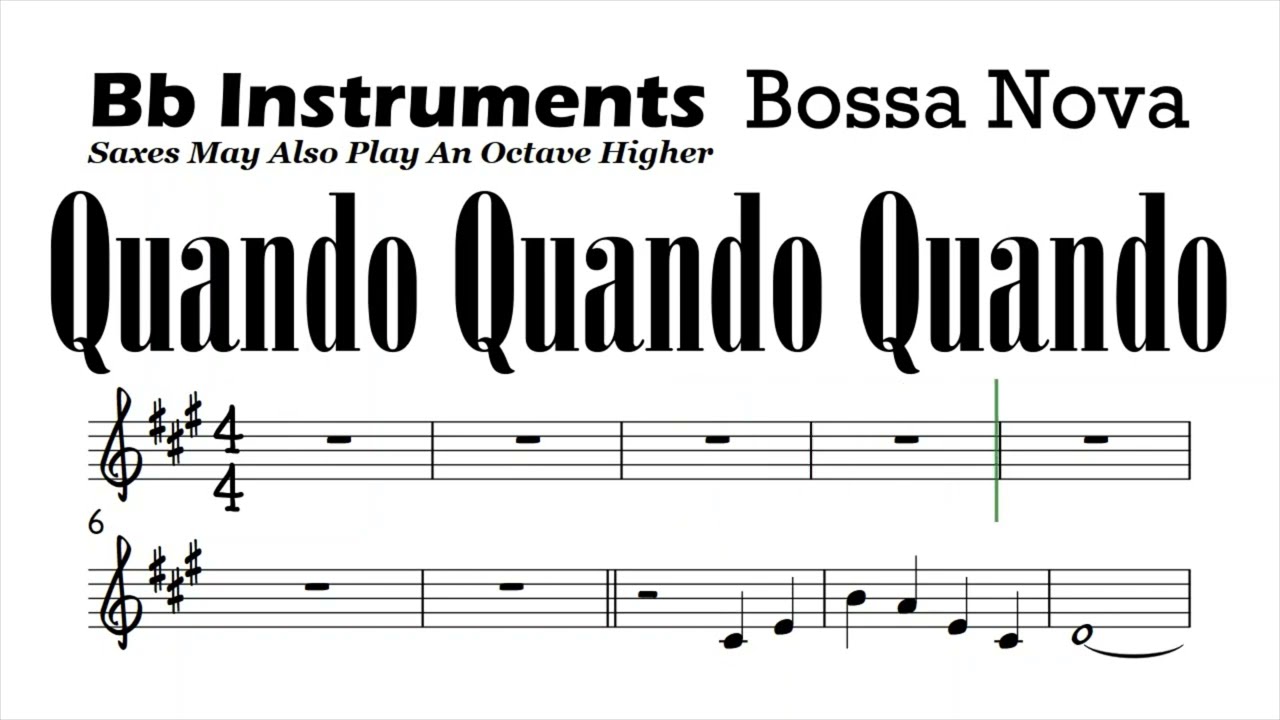 Quando Quando Quando Bb Instruments Sheet Music Backing Track Play ...