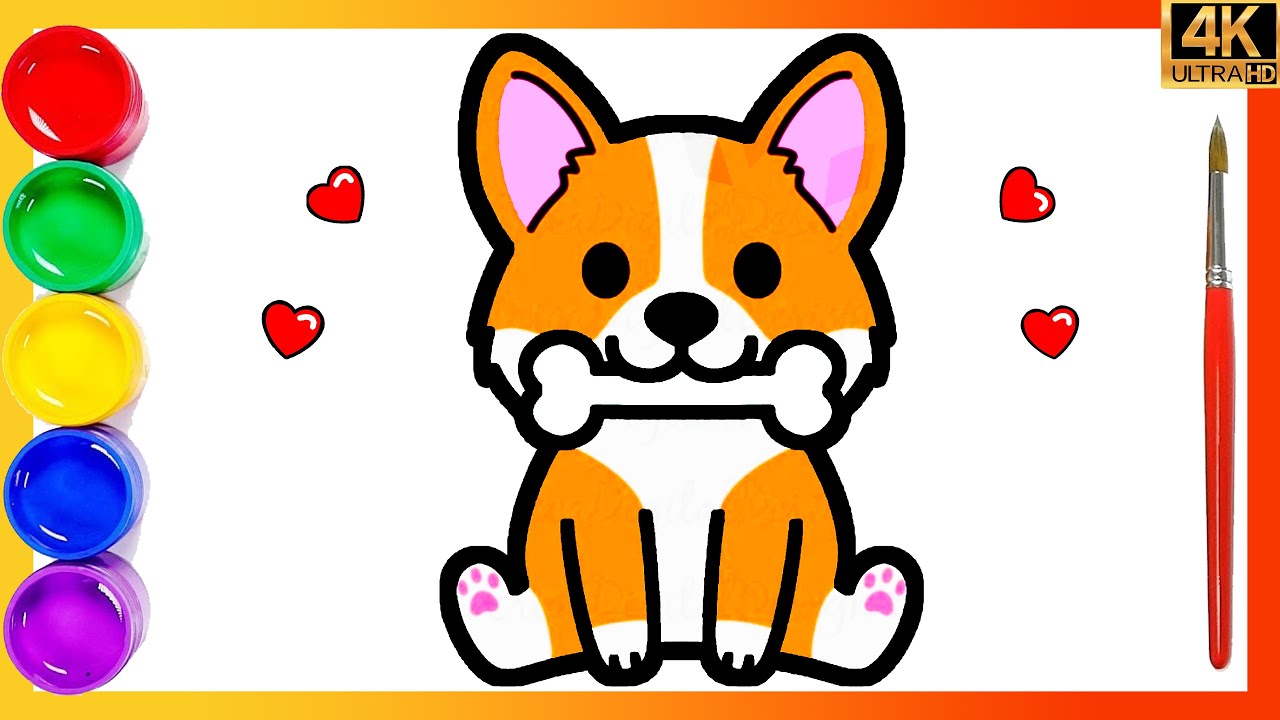 Disegno facile di un cane, Come disegnare un cane carino per bambini ...