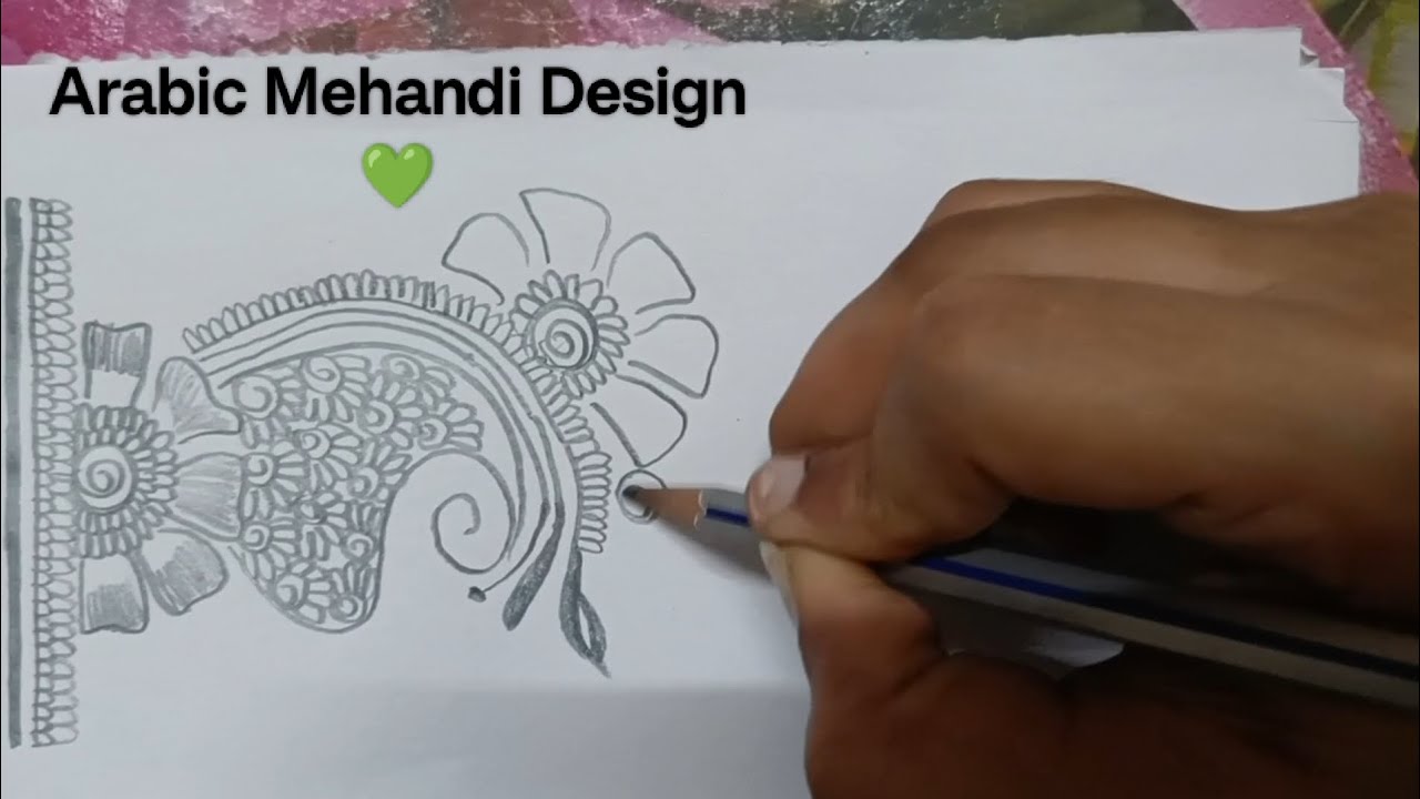 New Beautiful Mehandi Design for Hand's💚 ||Pencil Shading Mehandi ...