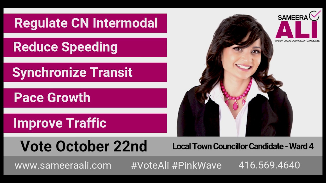 Sameera Ali - Ward 4 Milton - Campaign Video - YouTube