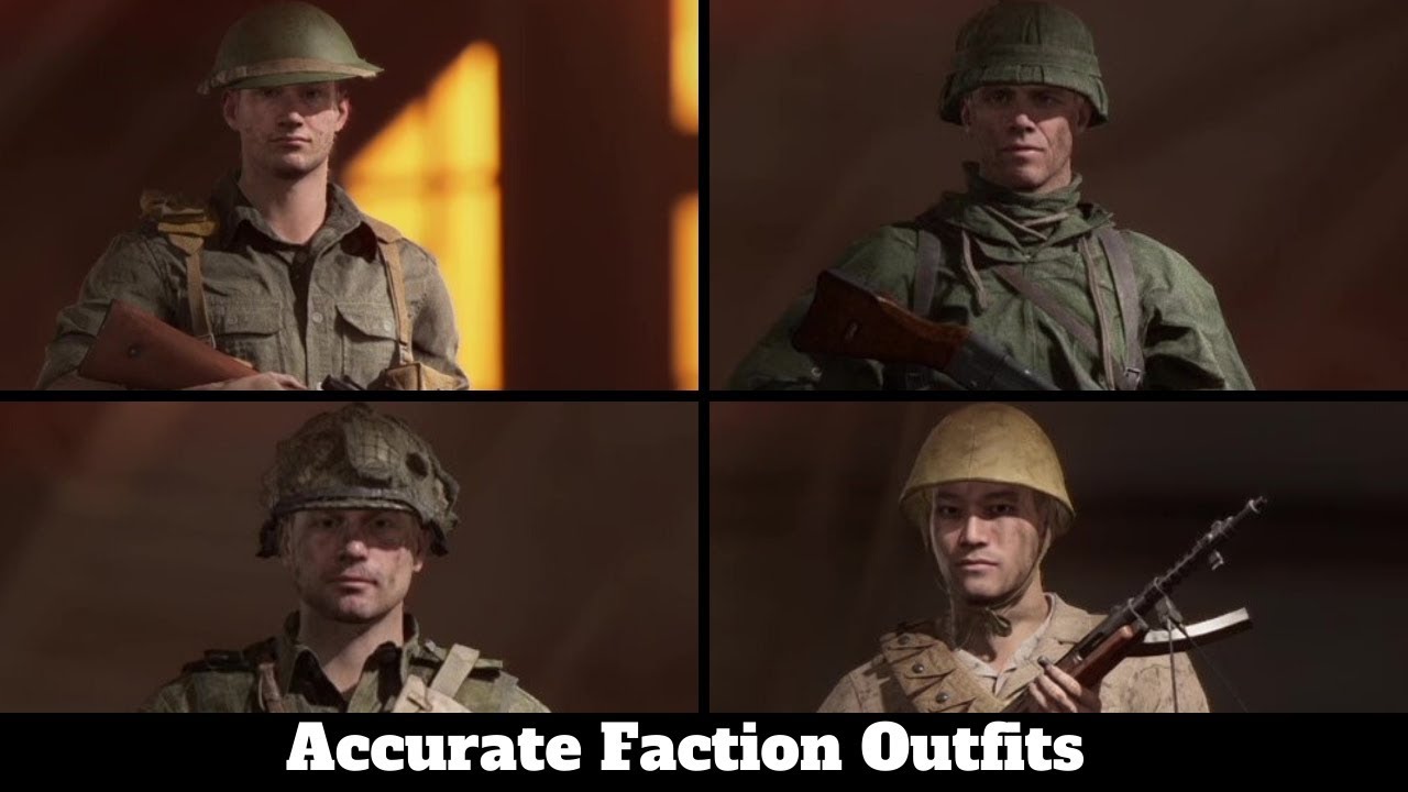 Battlefield V - Historiaclly Accurate Outfits (UK U.S German Japanese ...