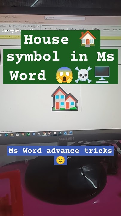 House 🏠 symbol in Ms Word 😱☠️🖥️ #computereducation #mswordtricks #mswordincomputer - YouTube