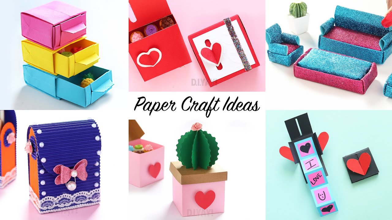 6 Easy Paper Craft Ideas | Crafts with Paper | DIY - YouTube