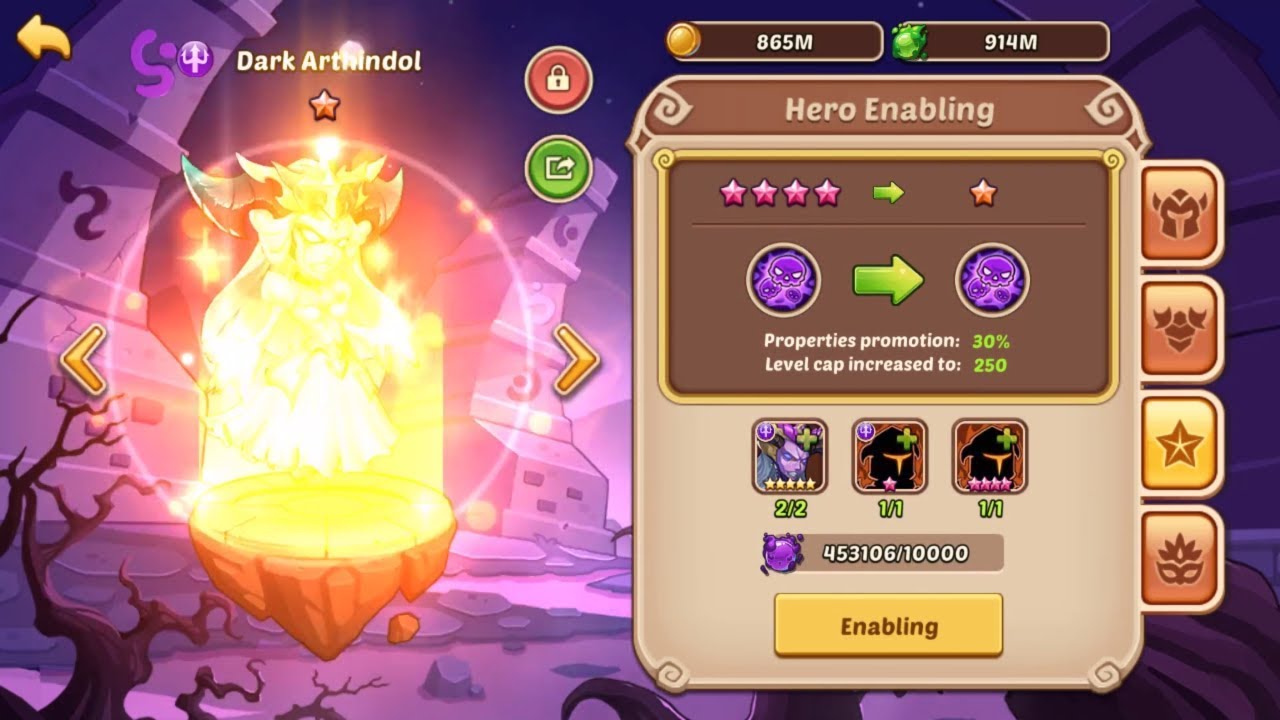 Idle Heroes - Dark Arthindol 10 Star - YouTube
