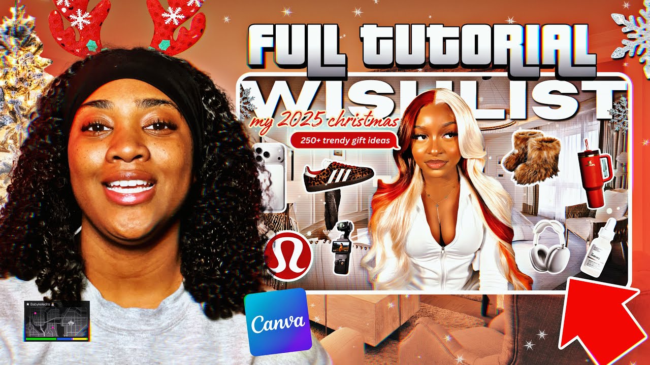How To Make A Christmas Wishlist Graphic Thumbnail 🎄| Vlogmas W1P1 ...