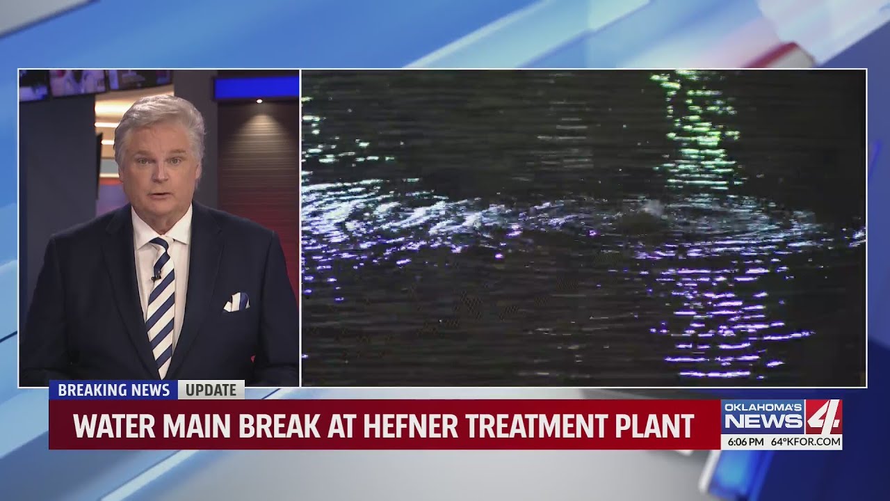 Water main break at Hefner treatment plant - YouTube