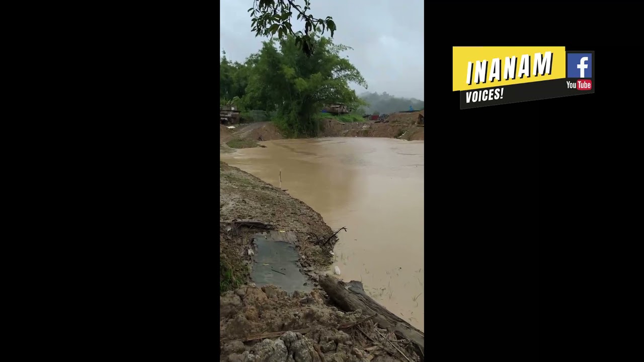 Keadaan Banjir Sungai Kg Pomotodon Dambai Malaka Inanam - YouTube
