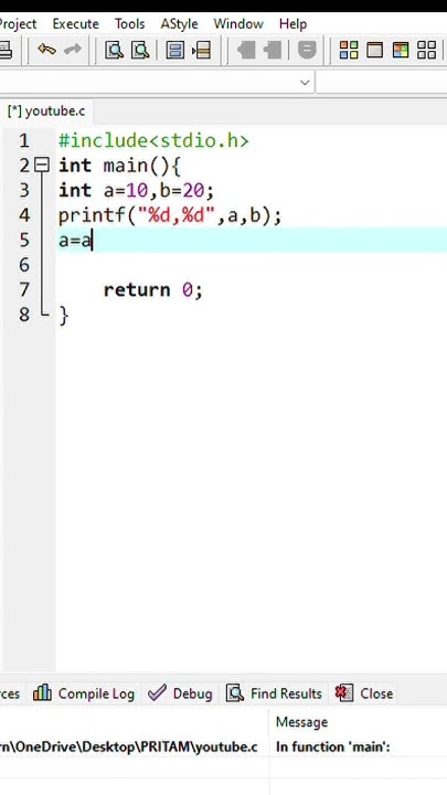 Swapping In C Language Shorts Clanguage Coding Programming Cprogramming Java