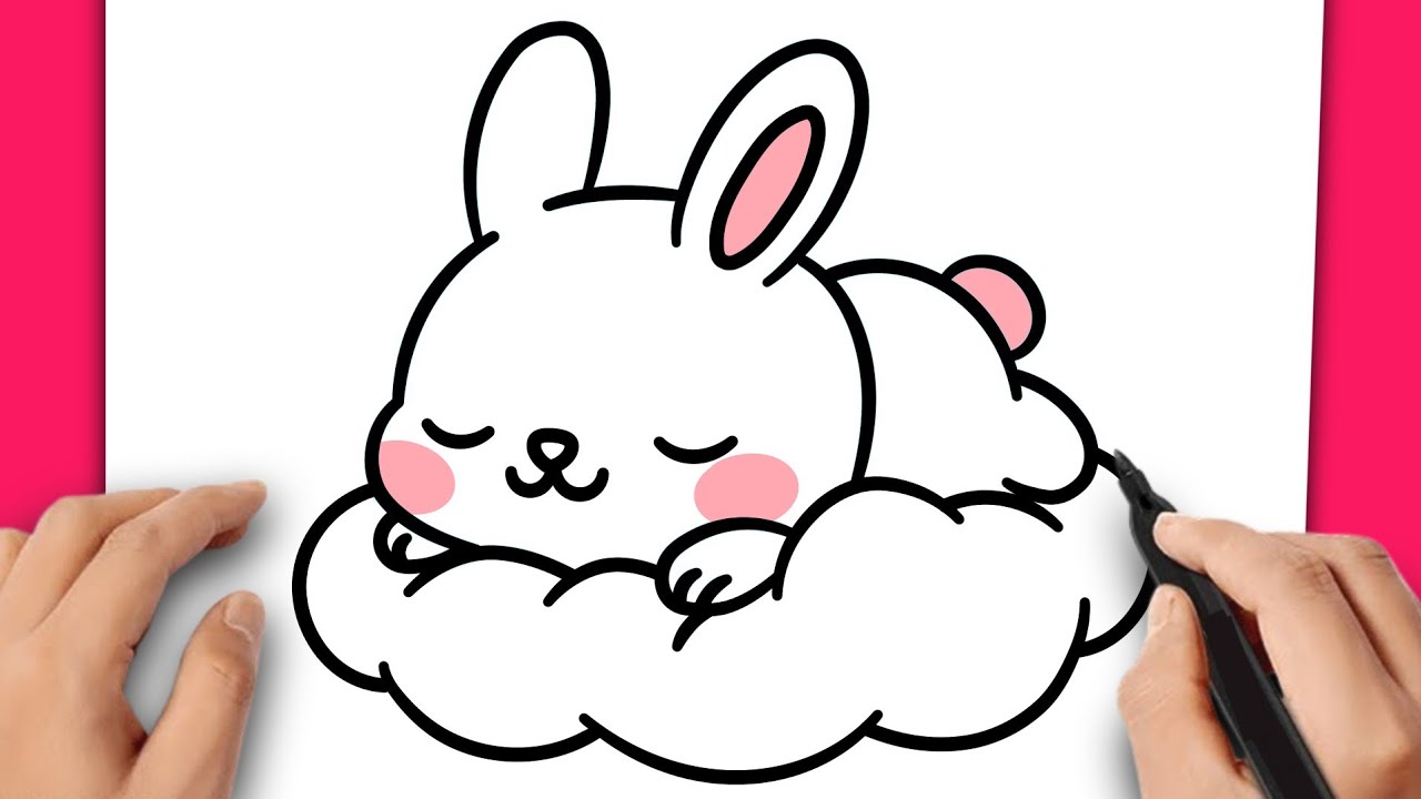 HOW TO DRAW A CUTE BUNNY SLEEPING - STEP BY STEP - YouTube