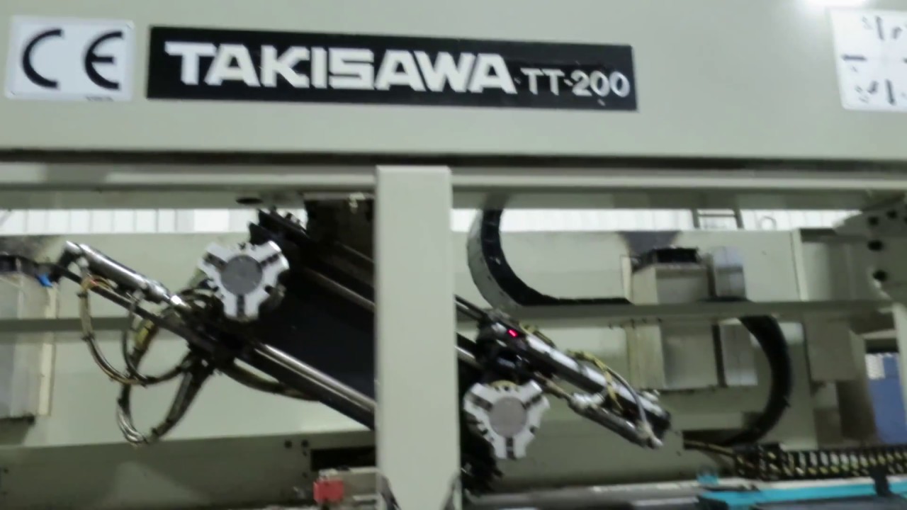 TAKISAWA TT-200-G CNC TWIN SPINDLE TURNING CENTER W/GANTRY LOADER ...