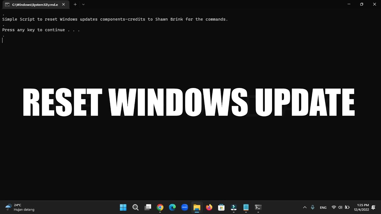Reset Windows Update (CARA TERMUDAH PERBAIKI WINDOWS UPDATE ERROR ...
