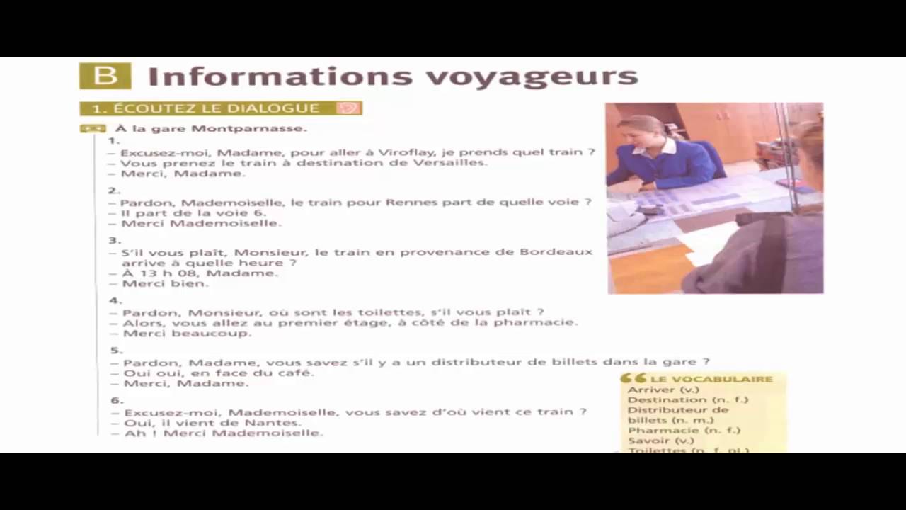 Dialogue En Français Nº:131 Informations voyageurs - YouTube