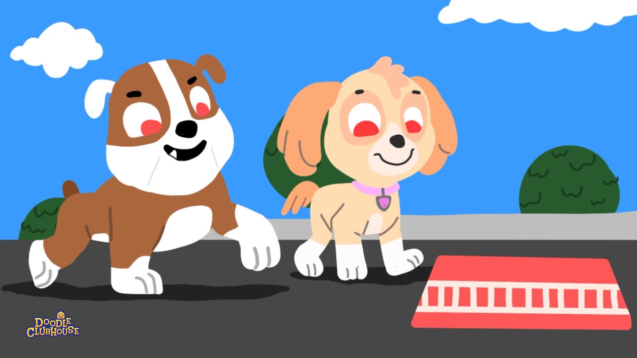 Rubble & Skye Eat Paw Patrol Drawing Process Nick Jr Doodles - YouTube