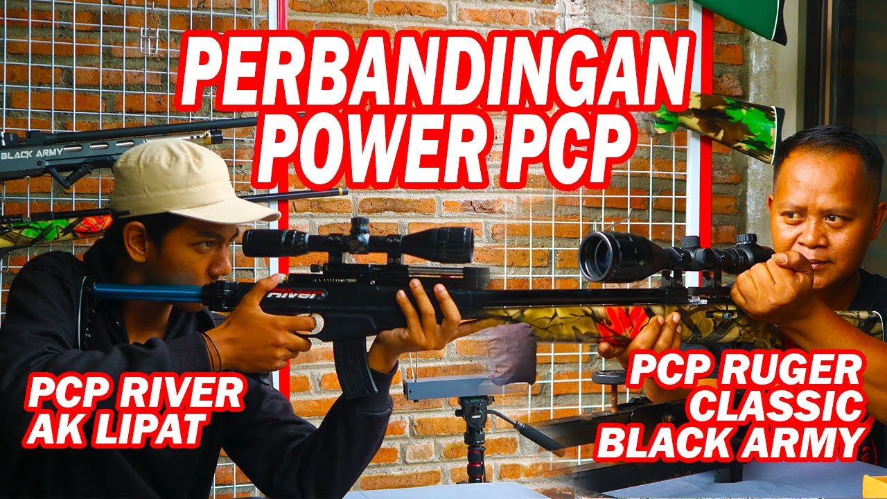 perbandingan power!!! senapan pcp ruger vtr 1 black army dengan pcp ...