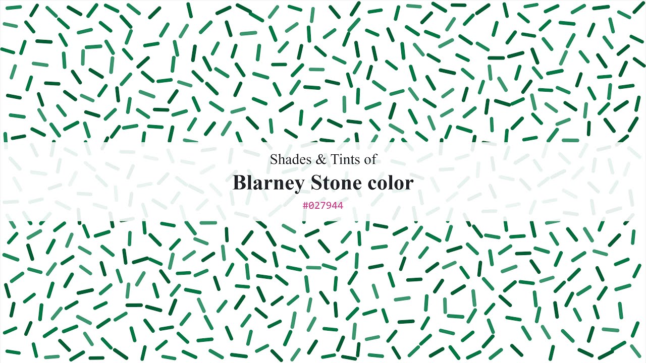 Shades & Tints of Blarney Stone color #027944 A Cool Green color ...