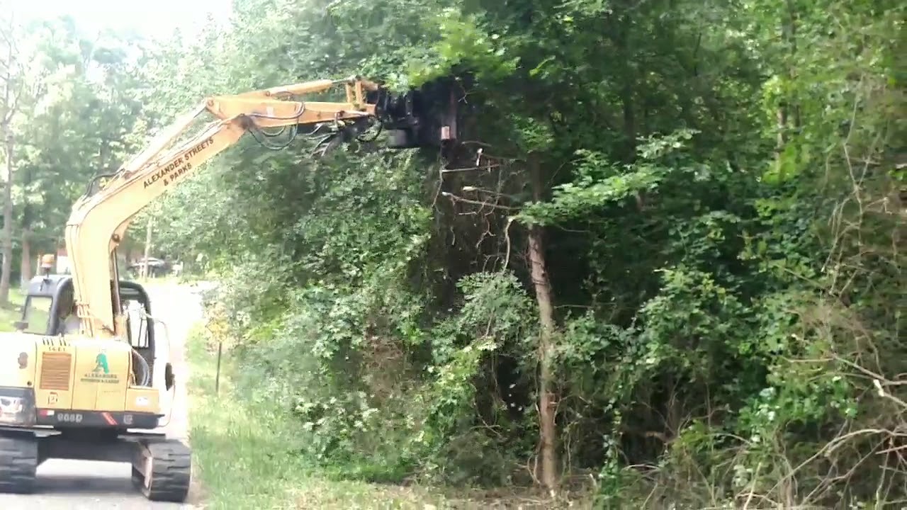 Roadside clearing with your excavator and the Brush Wolf 4800X - YouTube