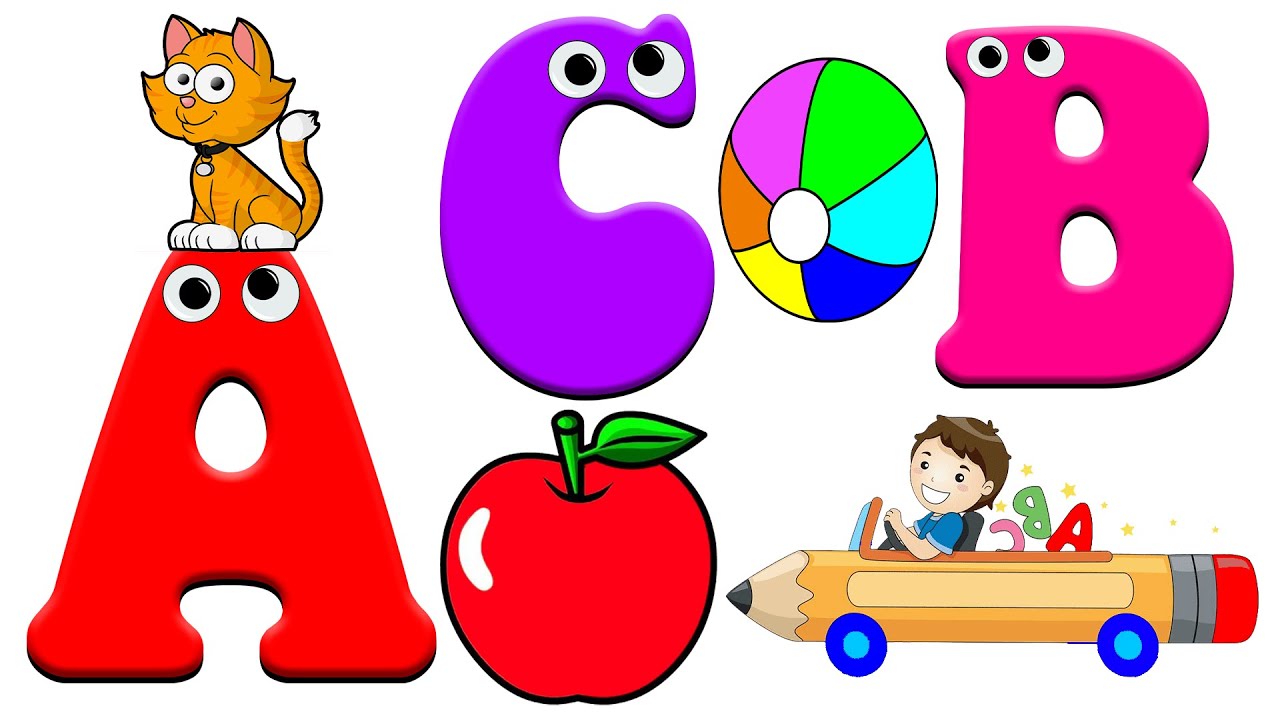 ABC Learning For Kindergarten | A to Z Words | Alphabets | Kids ABC ...