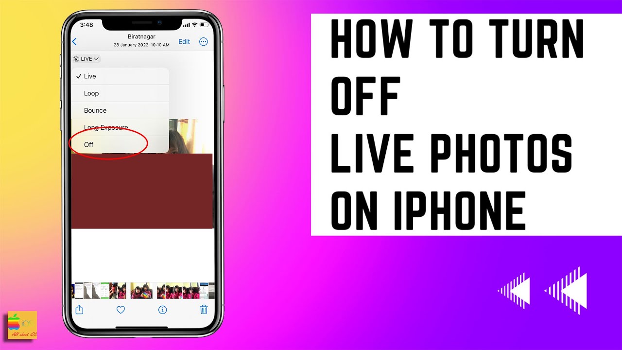 How to turn off live photos (On Camera or for already taken photos ...