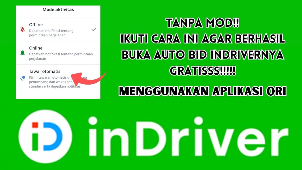 cara mendapatkan auto bid Terbaru di indriver tanpa mod/tanpa atribut ...