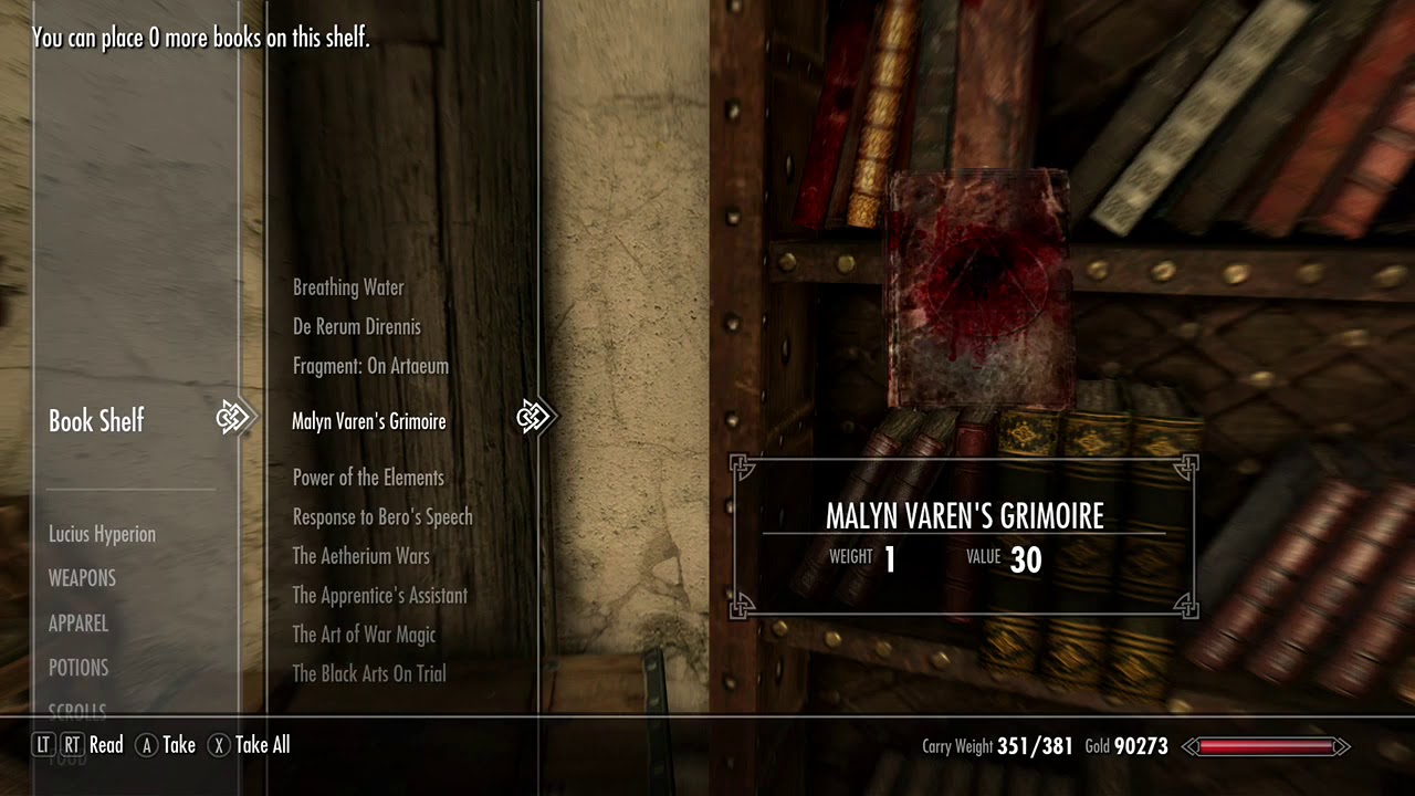 My collection of all the books in Skyrim, organized by category - YouTube