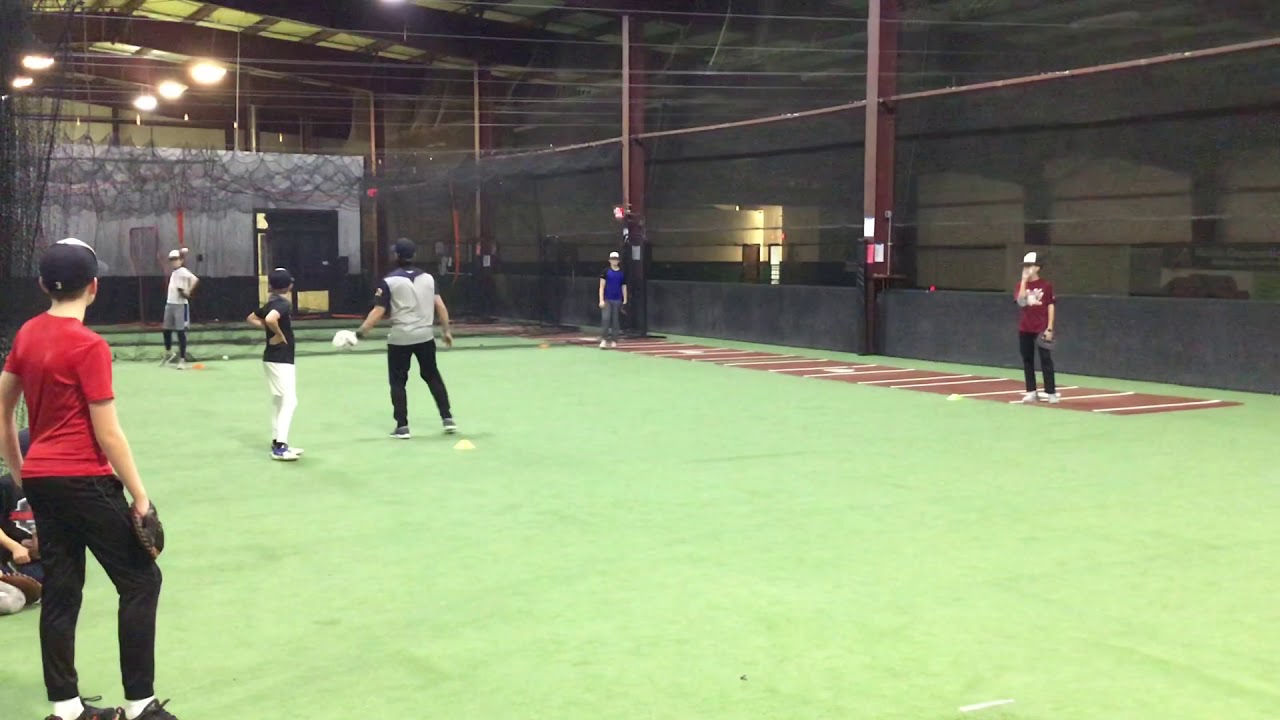 Baseball cut-off man receiving & footwork / relay race - YouTube