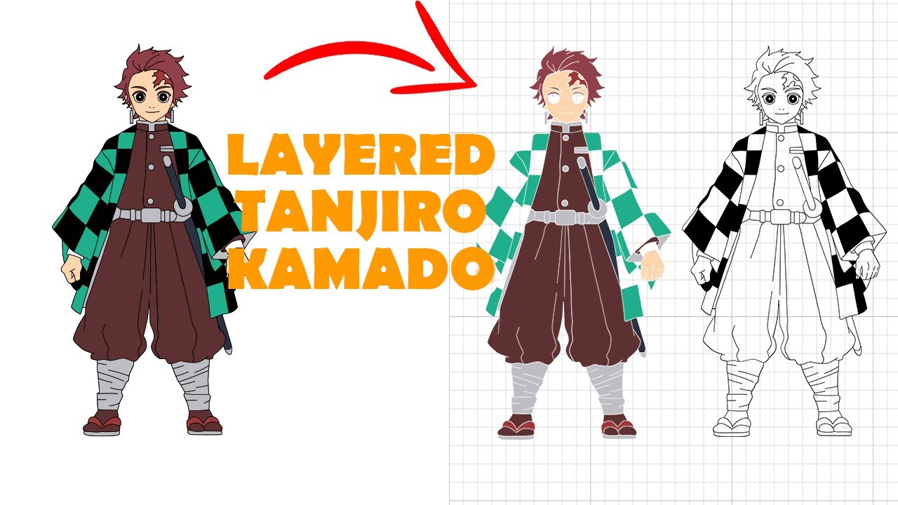 How to Draw Tanjiro Kamado For Cricut - YouTube