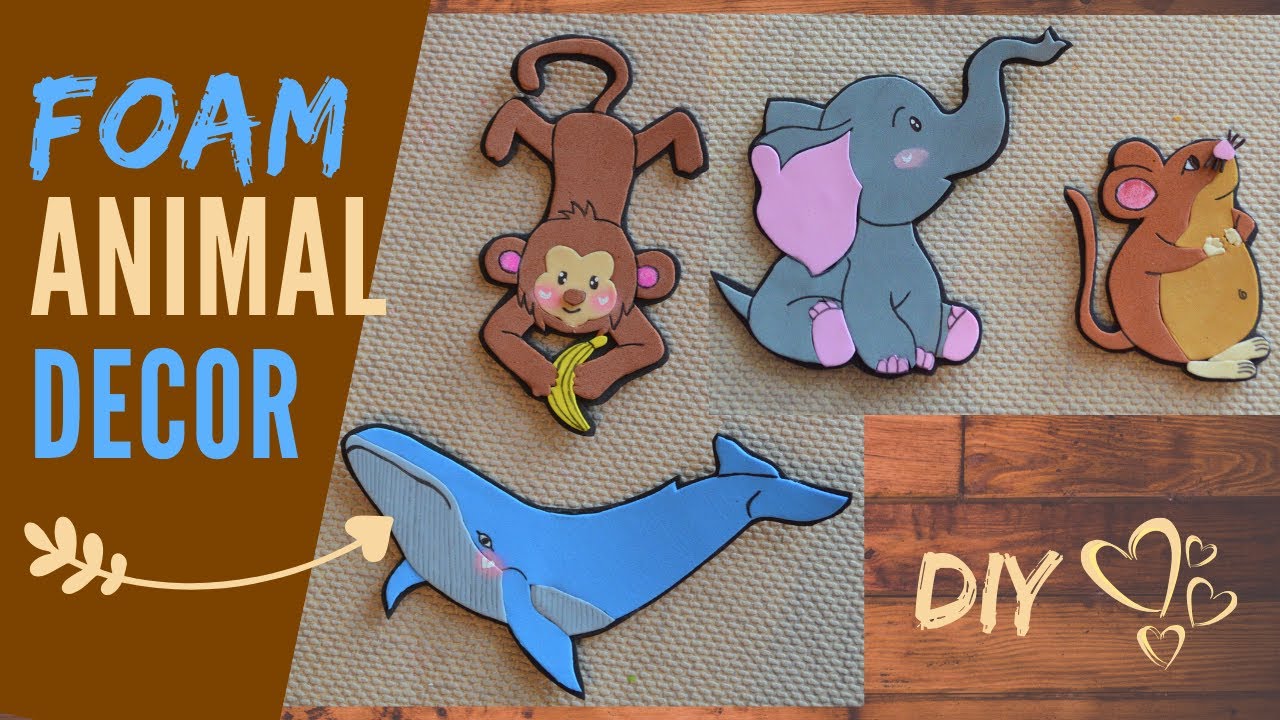 EVA Foam Sea/Exotic animals | Step by step Monkey, Elephant, Whale, and ...