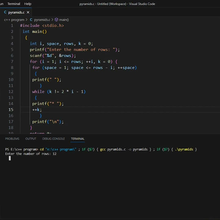 Print Pyramid In C Coding Programmingcode Programming Bca Coder Code Cprogramming