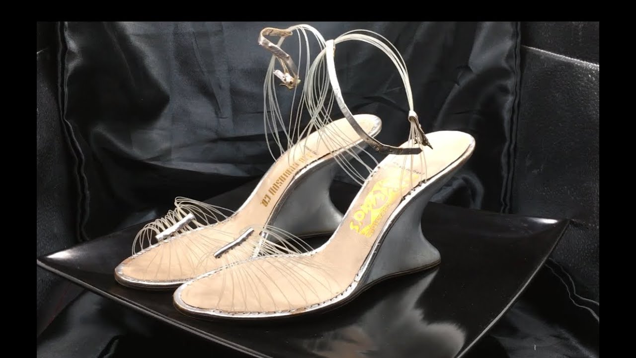 Ferragamo "Invisible" sandals - ACTUAL VINTAGE! - YouTube
