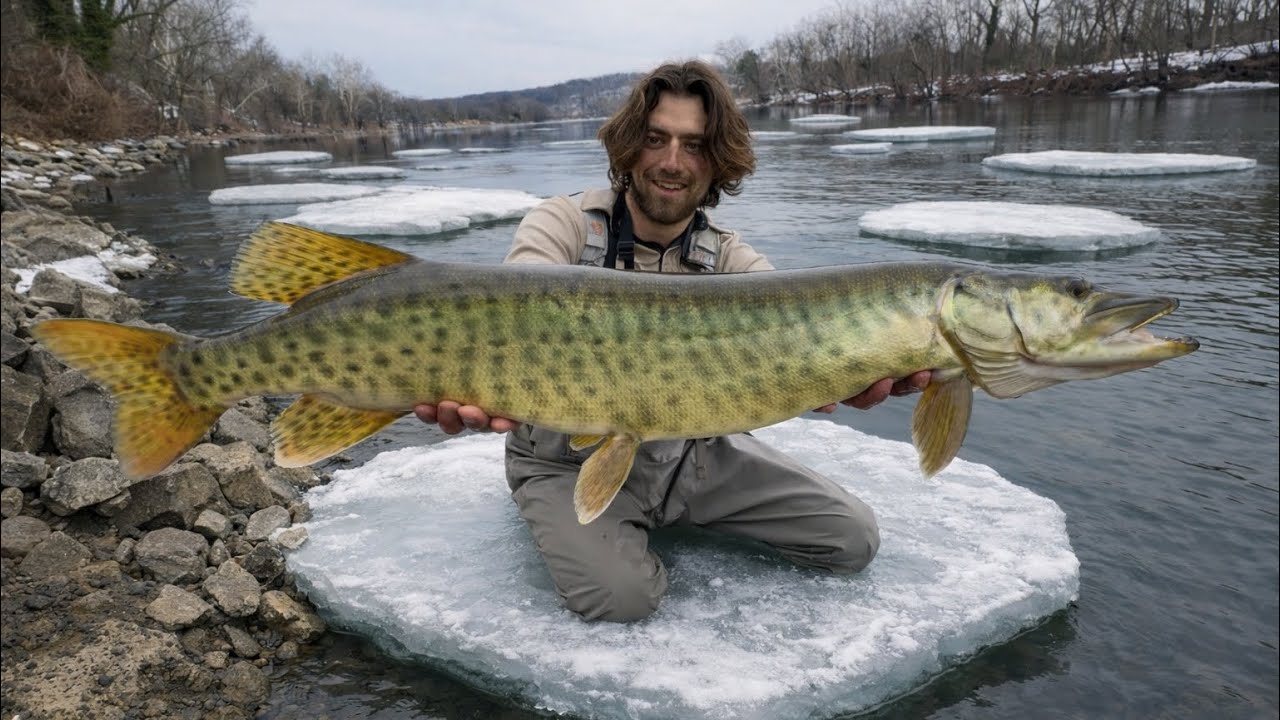 Fishing FREEZING River for its Rarest Fish! - YouTube