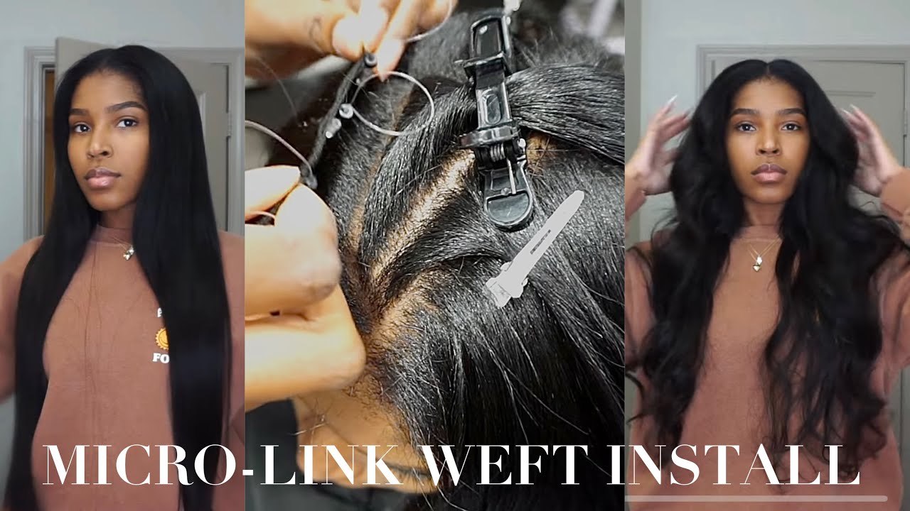 FIRST TIME TRYING MICROLINK WEFTS!? + FREE HAIR INSTALL | CURLSQUEEN ...